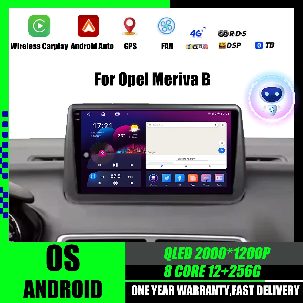 Android 16 Carplay Car Radio For Opel Meriva B 2009 - 2014 Multimedia ...