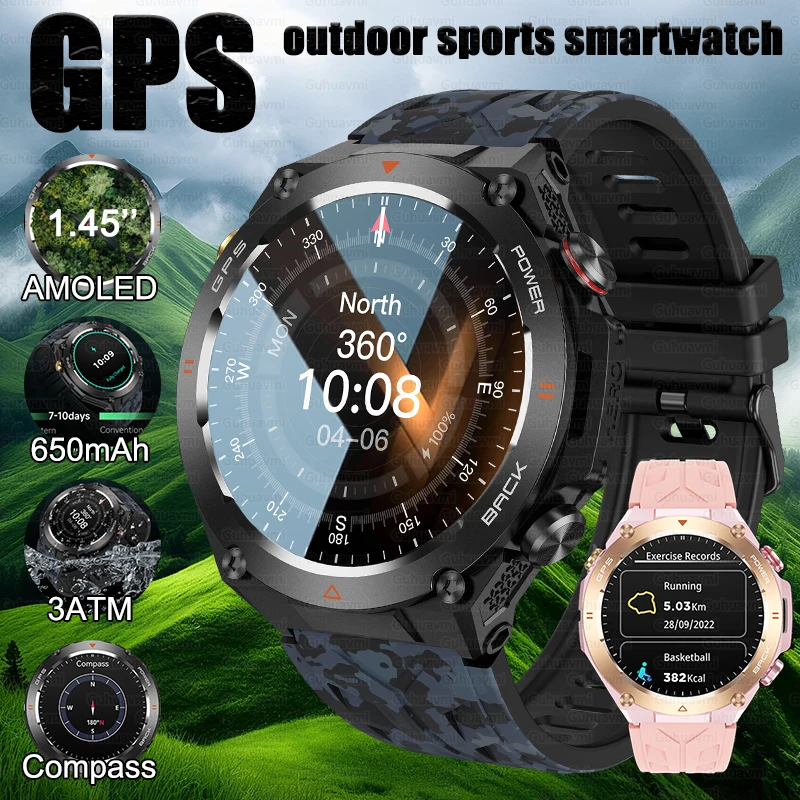 GPS-Sport-Tracker-For-Android-AMOLED-Smart-Watch-Men-Heart-Rate ...