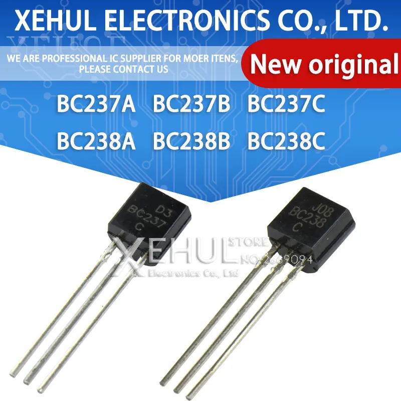50pcs-BC237A-BC237B-BC237C-BC238A-BC238B-BC238C-BC237-BC238-Transistor ...