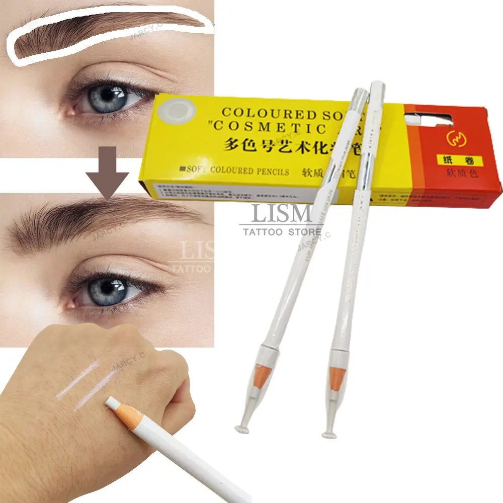 Skin-Tattoo-Eyebrow-Pencil-Microblading-Marker-Pen-White-Surgical ...