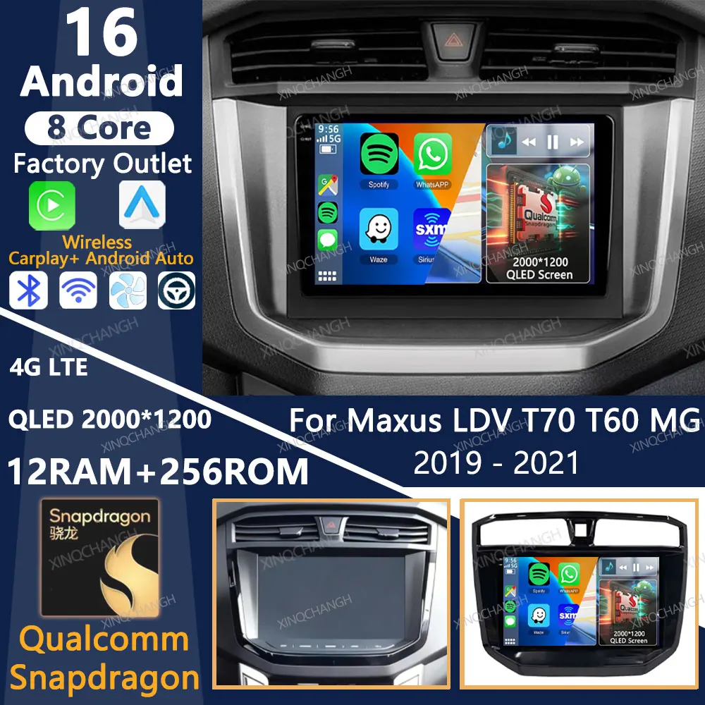 Android 16 Car Radio For Maxus LDV T70 T60 MG Extender 2019 2020 2021 ...