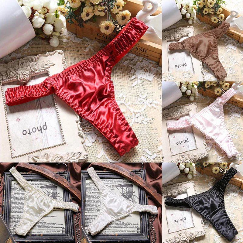 Silk G-string Pants | Silk Underwear | Panties - Women's Underwear Sexy Silk G-string - Aliexpress
