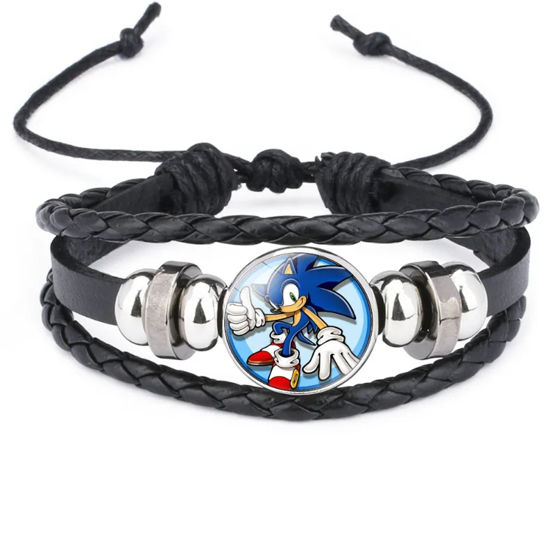 Cartoon-Anime-Cartoon-Sonic-The-Hedgehog-Black-Multi-layer-Bracelet-for ...