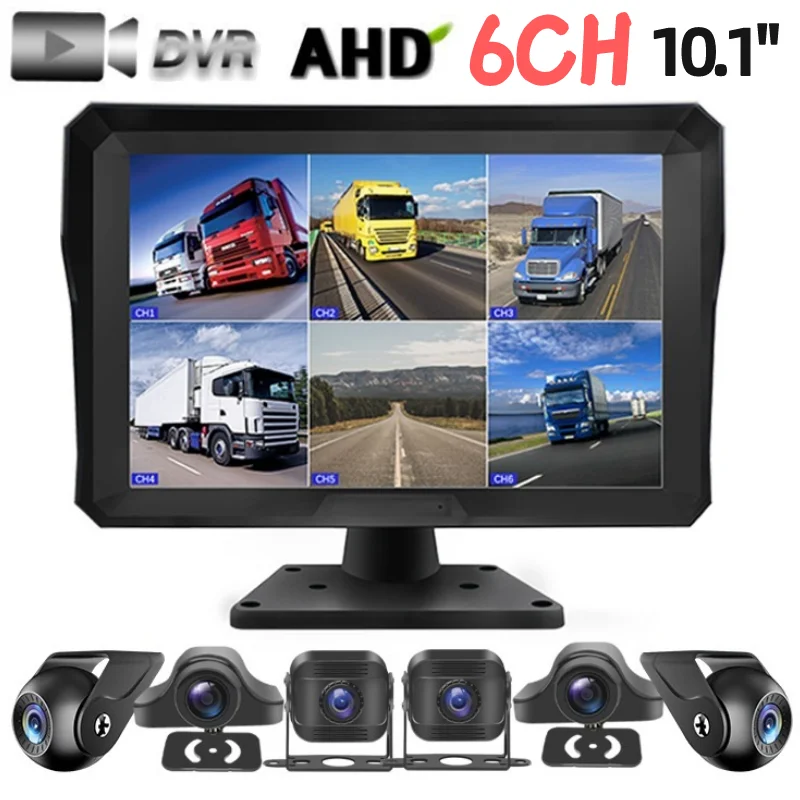 6CH 10.1 inch Touch Screen Car/RV/Bus/Truck AHD Monitor System Vehicle ...