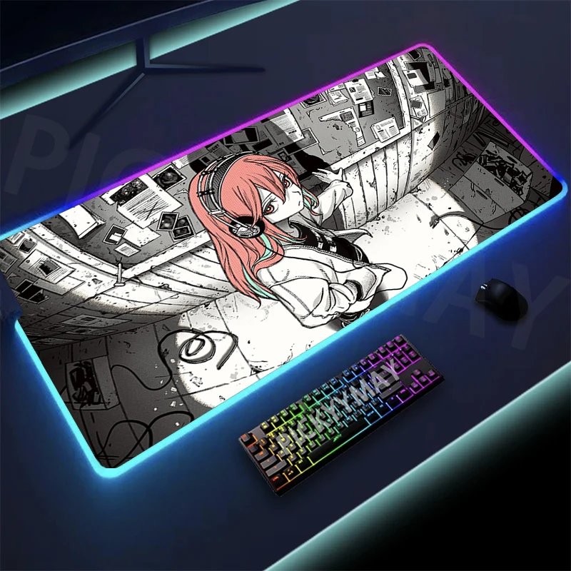 Grande-RGB-Gaming-Mouse-Pad-Anime-preto-e-branco-LED-Mousepad-Gamer-Mat ...