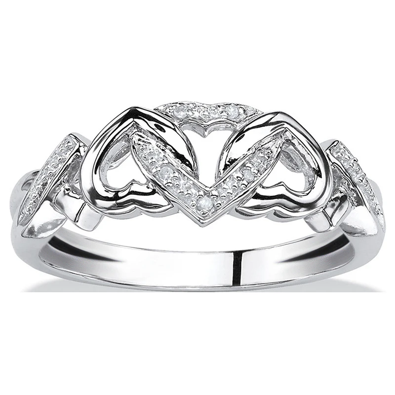 Huitan Graceful Love Heart Finger Ring Female Fashion Engagement ...