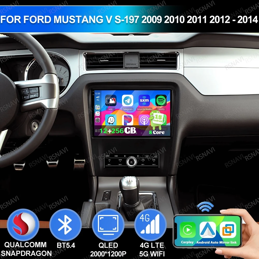 Android 15 For Ford Mustang V S-197 2009 2010 2011 2012 - 2014 QLED ...