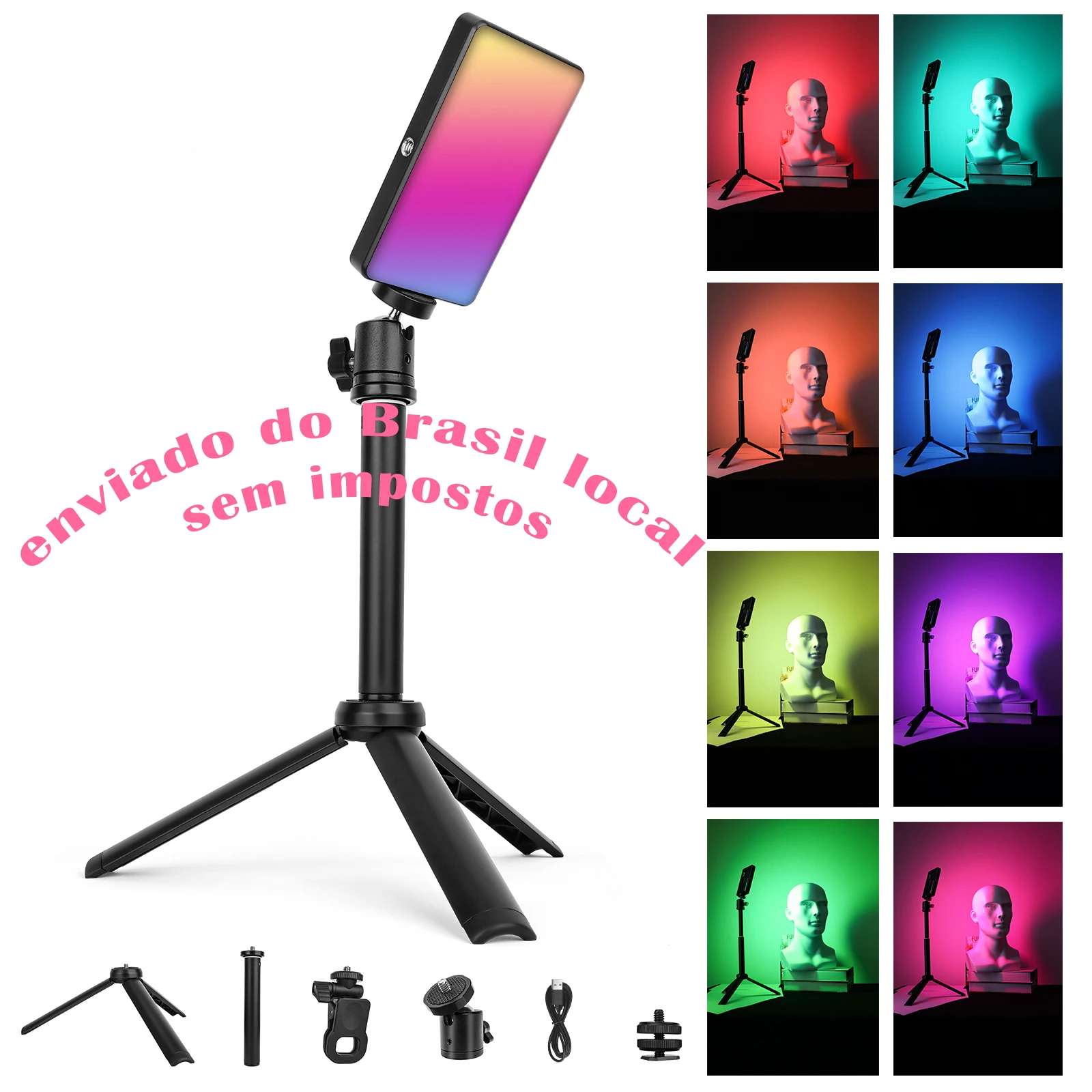 Luz-de-v-deo-RGB-LUXCEO-W140-equipada-com-trip-ajust-vel-Full-Color ...