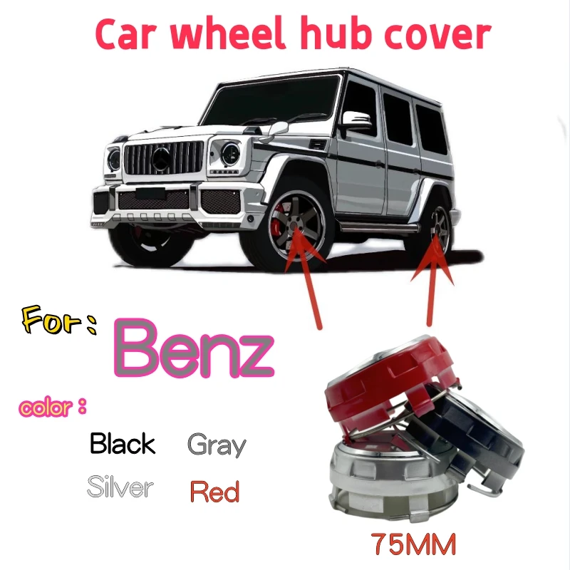 4pcs-75MM-Black-Red-Raised-Car-Wheel-Center-Cap-Hub-Covers-Badge-Emblem ...