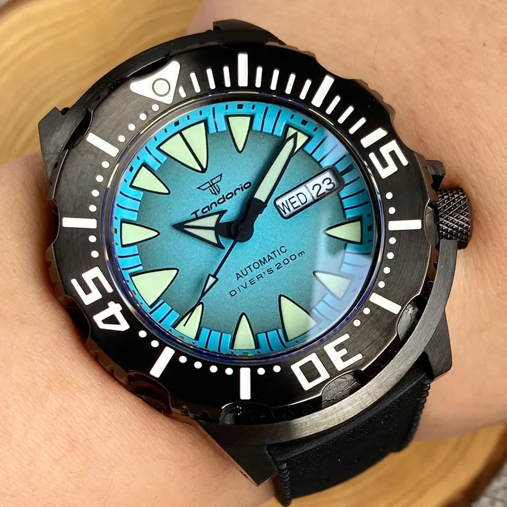 New-Monster-PVD-black-42mm-Super-Lumious-Watch-For-Men-NH36A-Automatic ...