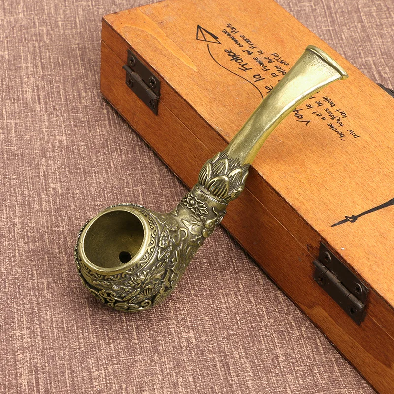 Pure Copper Filter Smoking Pipe Portable Tobacco Pipes Chimney Safe ...