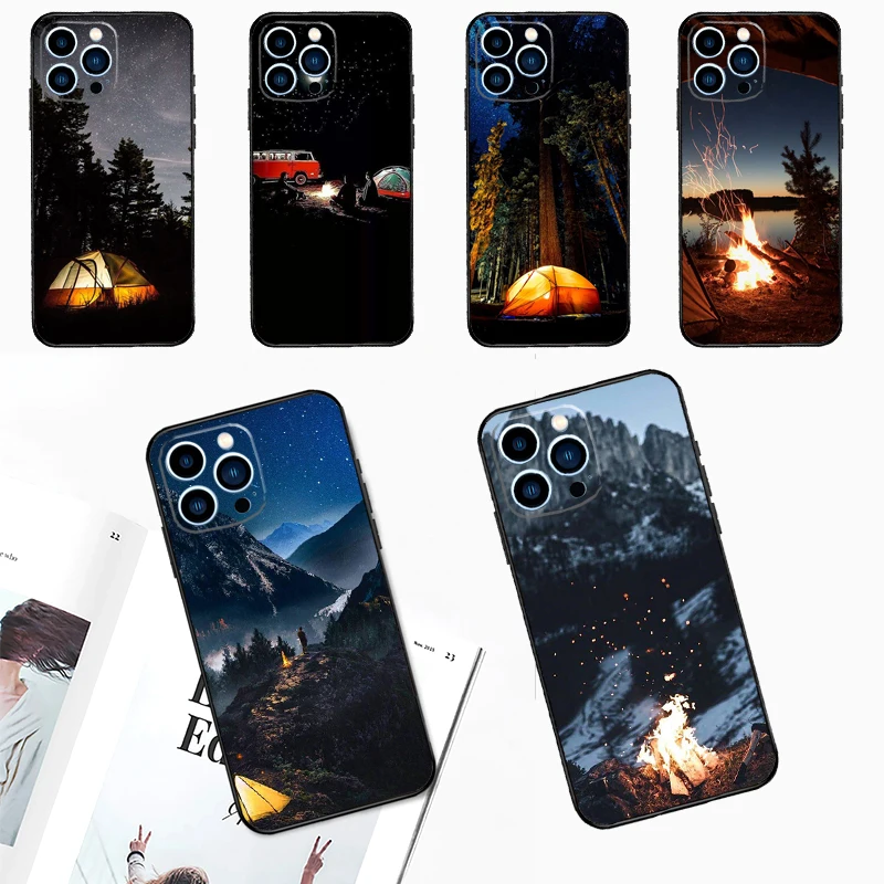 Camping Nature Mountain Case For iPhone 14 13 12 11 15 16 Pro Max Plus ...