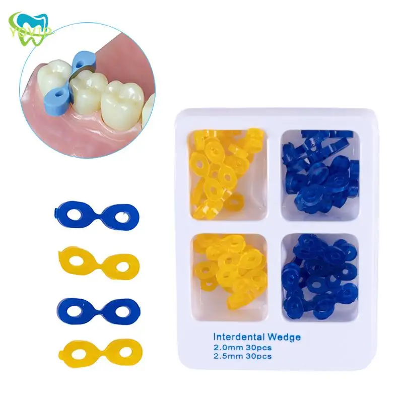 60-Pcs-Box-Dental-Interdental-Wedge-Elastic-Rubber-Fixing-Wedges-Matrix ...