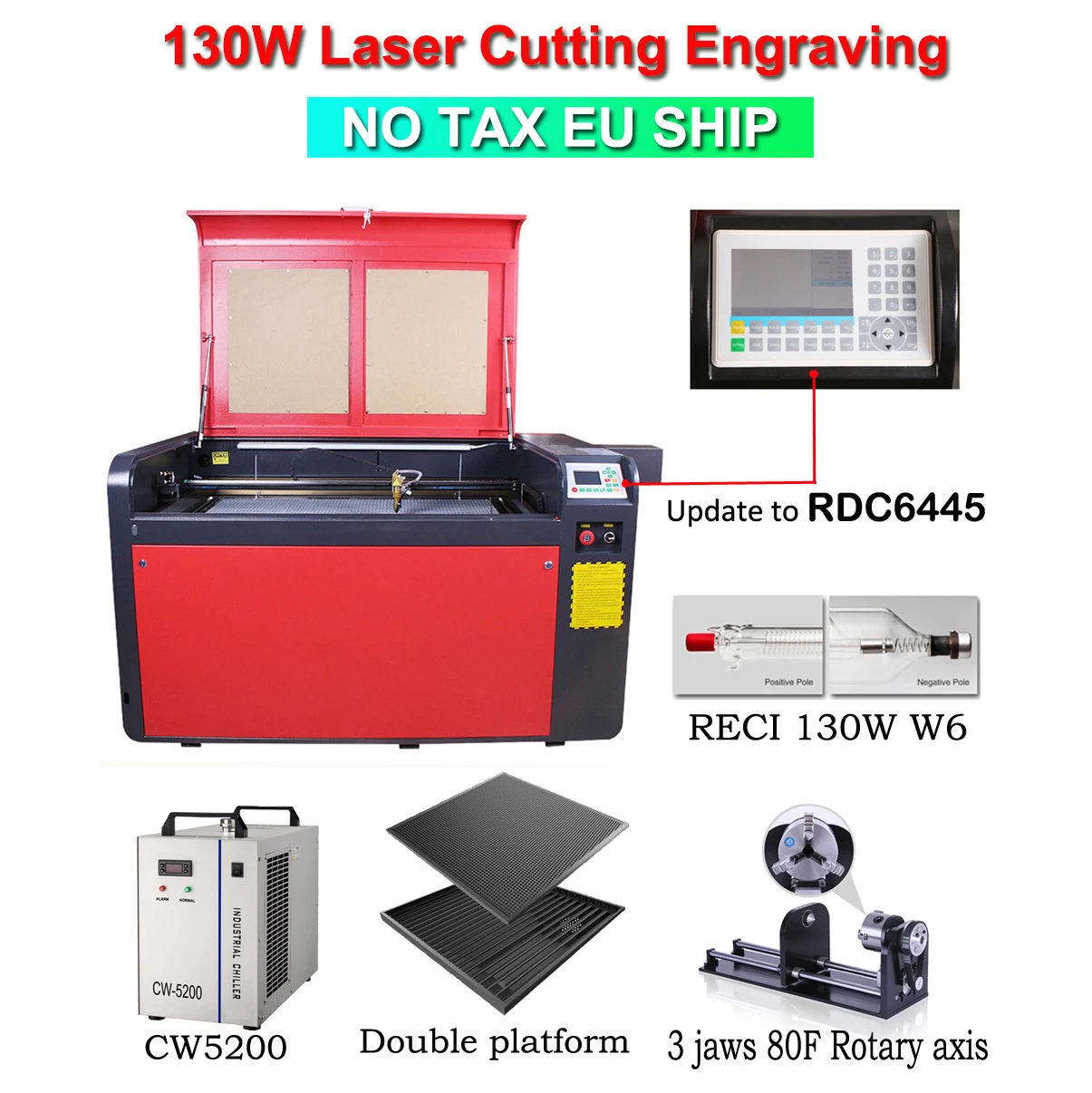 130W-CO2-Laser-Engraving-Cutting-Machine-Laser-Engraver-1000-600mm-RECI ...