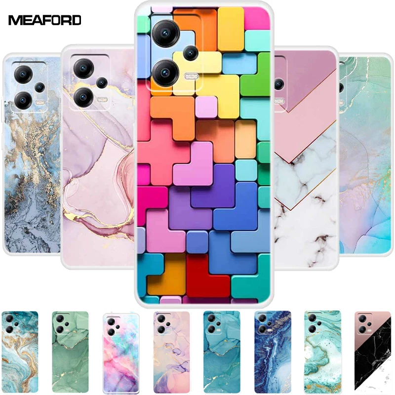 For Xiaomi Poco X5 5G Cases PocoX5 Pro Clear Marble Soft TPU Silicone ...