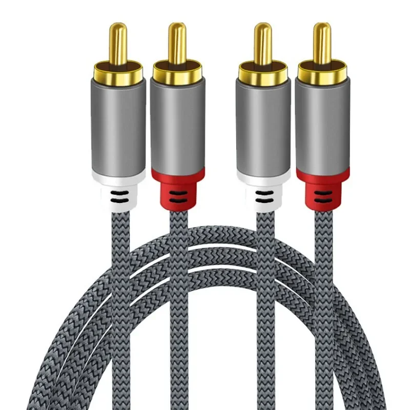 2-Rca-To-2-Rca-Stereo-Cables-Male-To-Male-Aux-Cable-Jack-for-Home ...