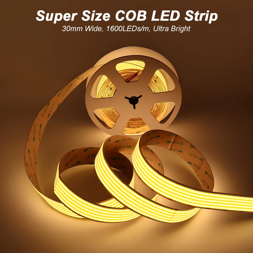30mm-Wide-COB-LED-Strip-Light-24V-3000K-4000K-6000K-RA90-1600LEDs-m ...