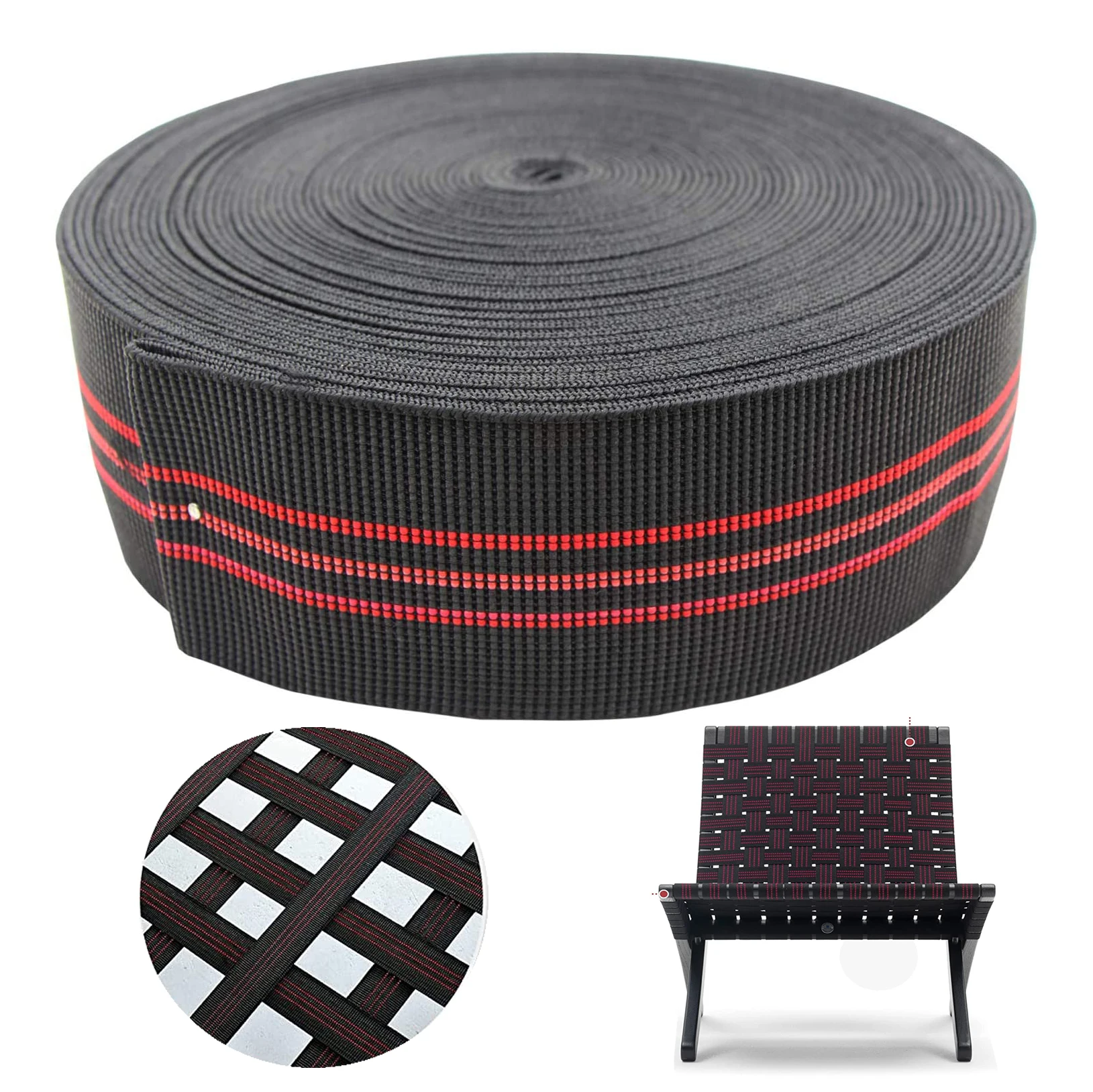 Black-Chair-Webbing-Elastic-Elasbelt-2-Wide-Forty-36Ft-472inch-1200cm ...