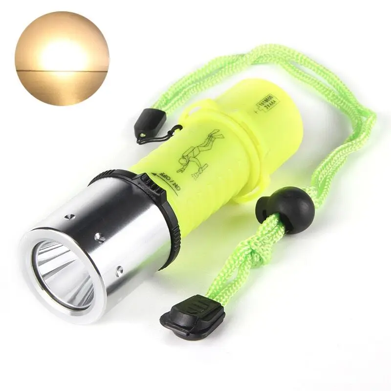 Diving T6 1200LM 3 Mode Yellow Light Warm Light T6 LED Waterproof ...