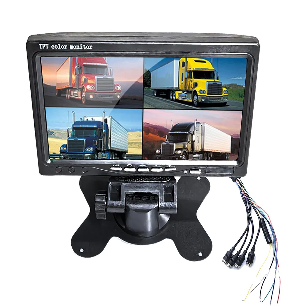 7-Inch-Split-Screen-Quad-Monitor-4-channel-Video-Input-Windshield-Style ...