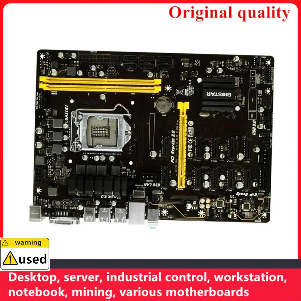 BIOSTAR TB250 BTC PRO 오리지널 데스크톱 마이닝 엑스퍼트 LGA 1151 DDR4 중고 마더보드용 B250 ...