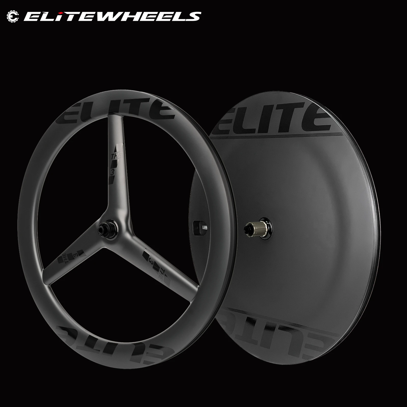 ELITEWHEELS-Time-Trial-Disc-Wheels-Carbon-Fiber-DiscTriathlon-Wheelst-front-3-Spoke-Wheelset ...