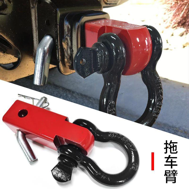 2-Shackle-Receiver-Recovery-Shackle-Block-Double-Hole-Powder-Coat-RED ...