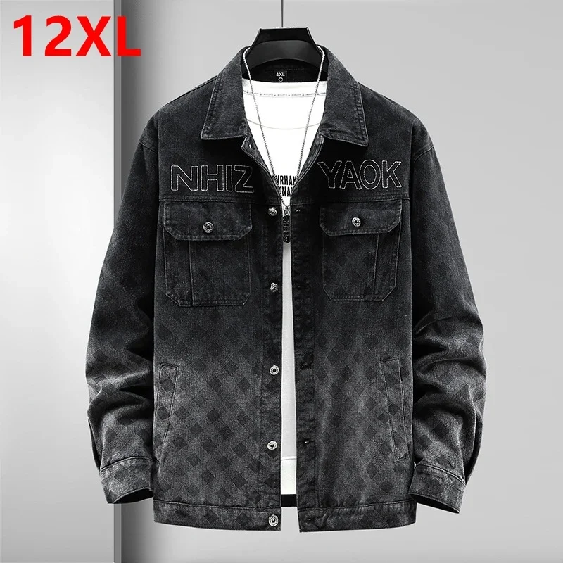 Oversized denim jacket men's trendy overweight and enlarged new work ...
