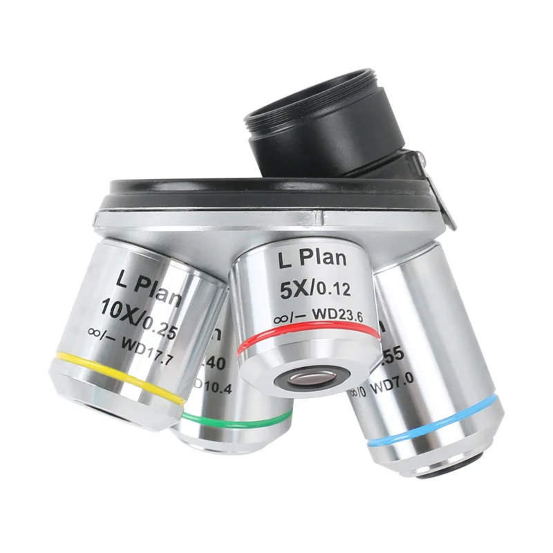 5X-10X-20X-50X-Microscope-achromatic-Objective-lens-Three-hole-rotating ...