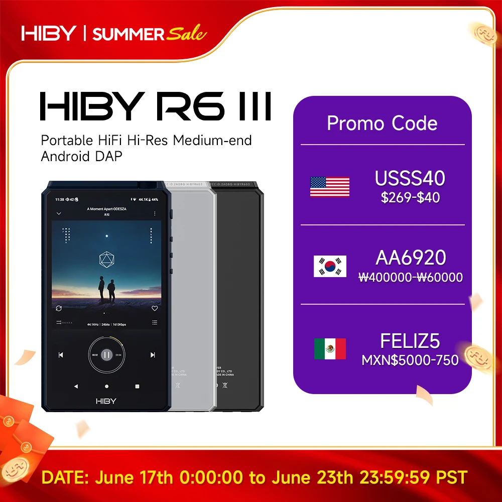 HiBy-R6-Gen-III-R6-Gen-3-Portable-Music-Player-USB-DAC-WIFI-MQA-MP3 ...