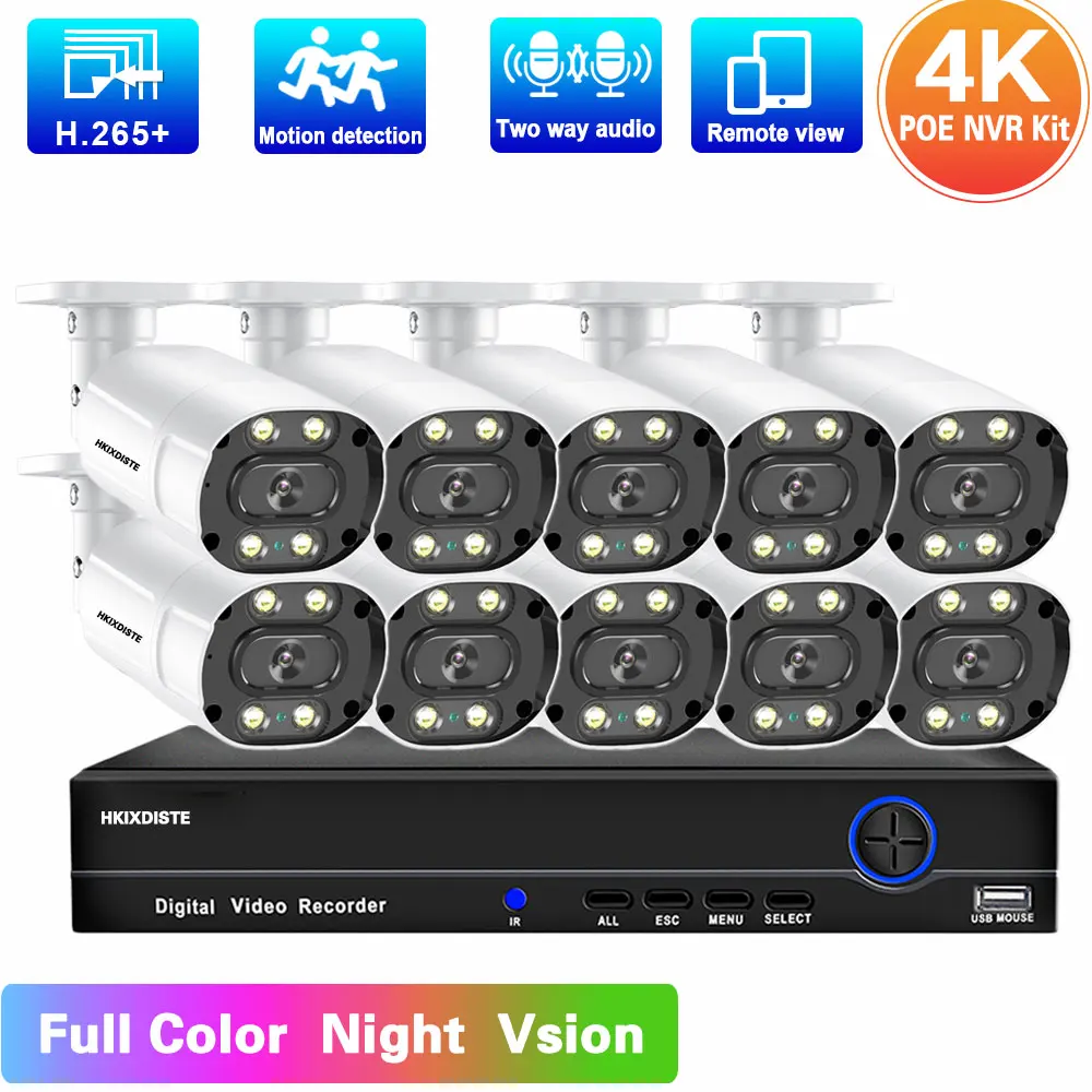 CCTV-Camera-Security-System-Kit-POE-4K-8CH-NVR-Kit-Color-Night-Vision ...