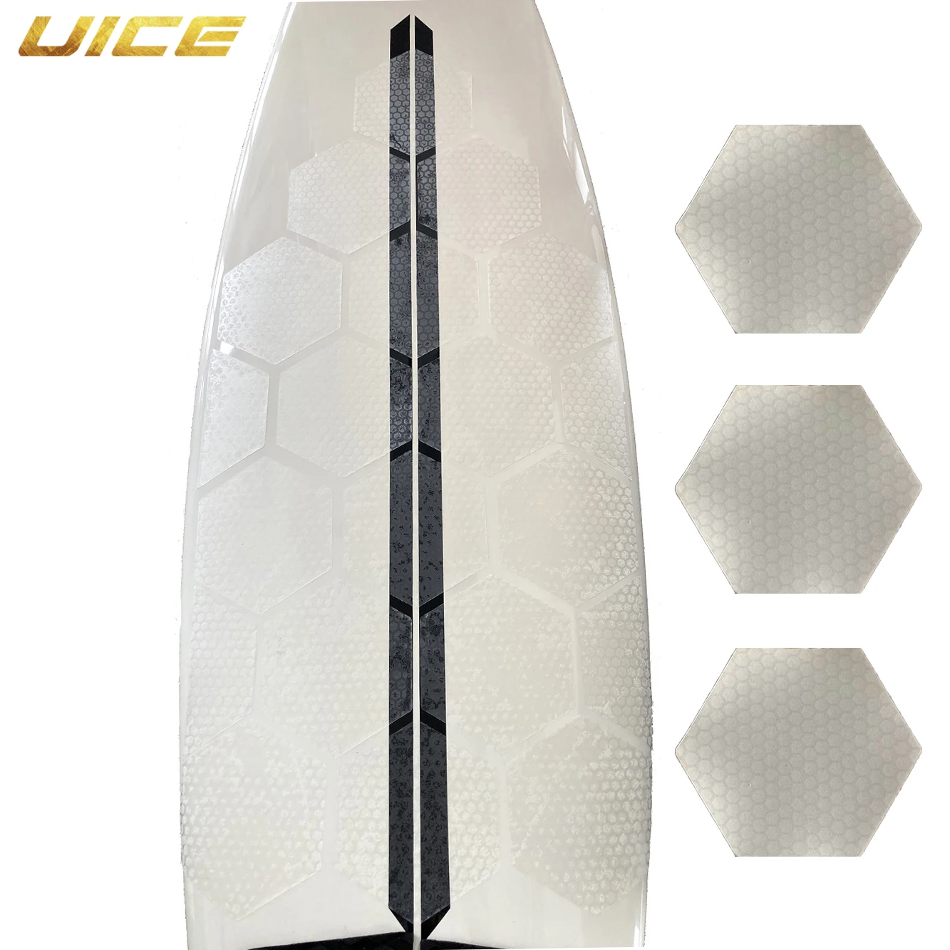 20pcs Surfboard Deck Grip Pads Transparent Honeycomb Dots Deck Pads Hexagon Clear Surf Traction ...