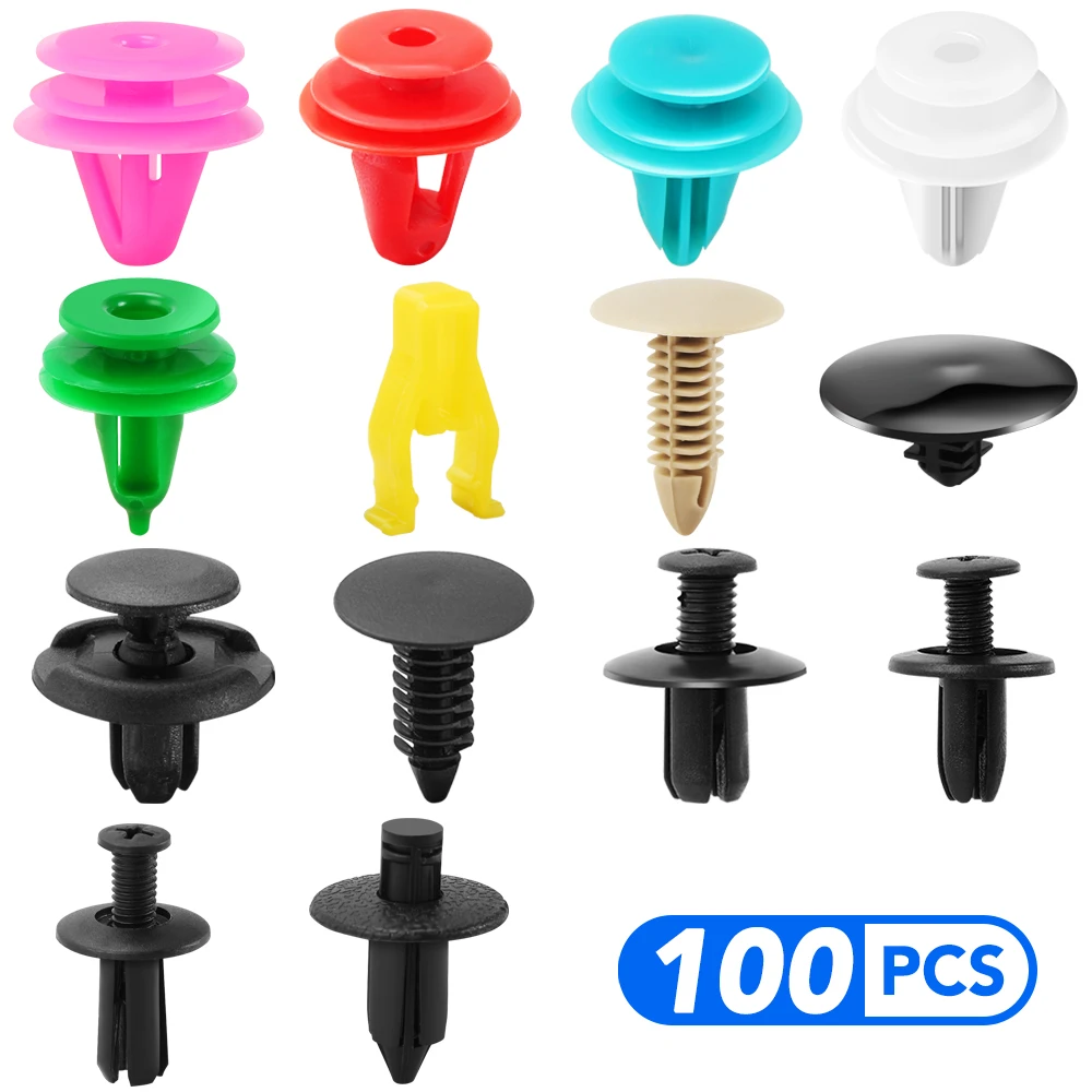 Newest 100PCS Mixed Auto Fastener Car Bumper Clips for Fiat abarth 500 ...