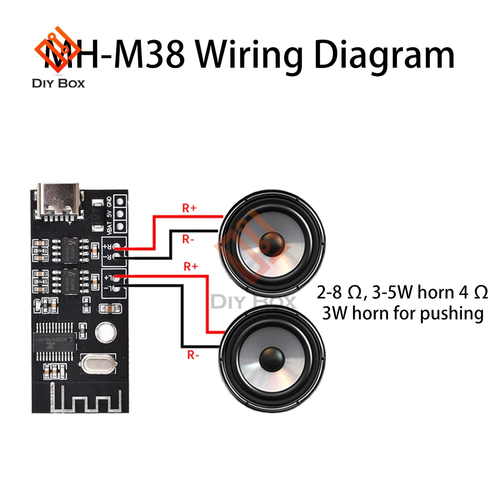 MH-MX38 Wireless Decoder Board Bluetooth 5.1 Audio Module MICRO USB ...