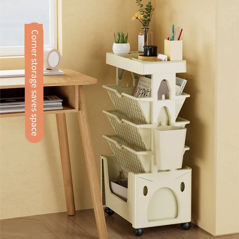 Mobile-Storage-Rack-Multi-Layer-Shelf-with-Wheels-Organizer-Bookshelf ...