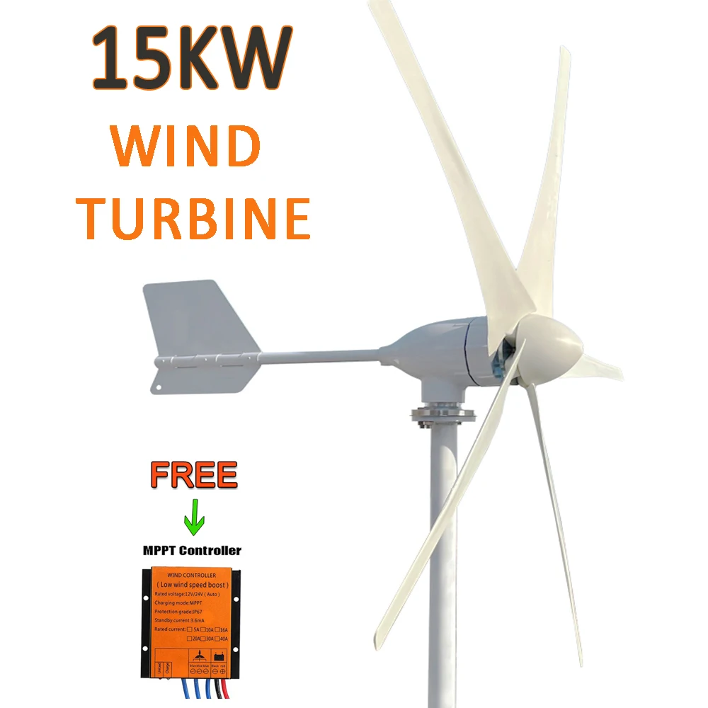 Factory-Cheap-15KW-Horizontal-Wind-Turbine-Generator-For-Home-Farm ...