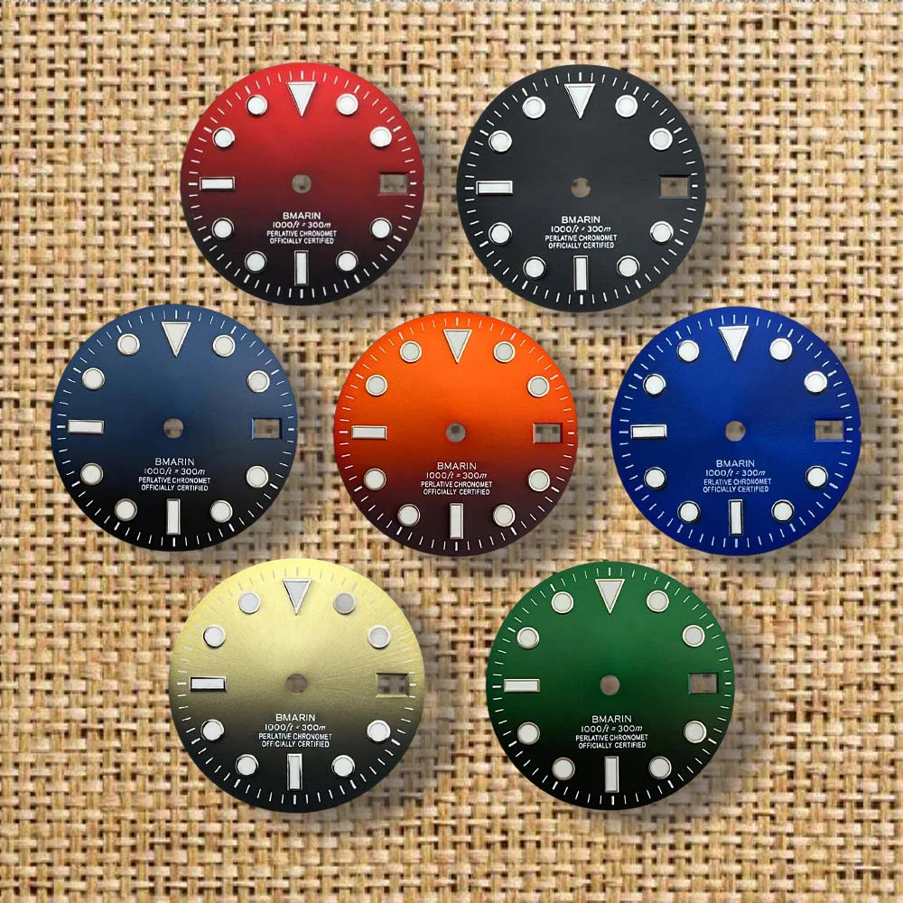 28.5mm S Logo SUB Sunburst Dial Fit NH35/NH36/4R/7S Movement NH35 Dial ...