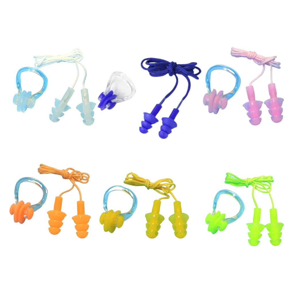 2 Pieces Ear Stopper Nose Clips Set Women Men Snorkeling Waterproof ...
