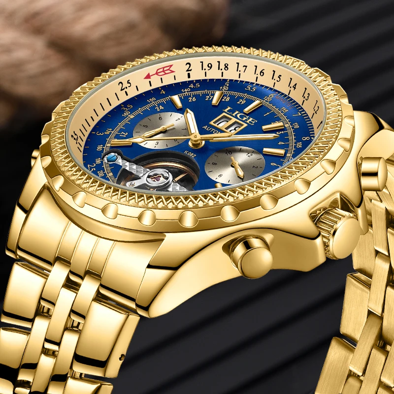 LIGE-Brand-Gold-Watch-Men-Automatic-Tourbillon-Mechanical-Watch-for-Men ...