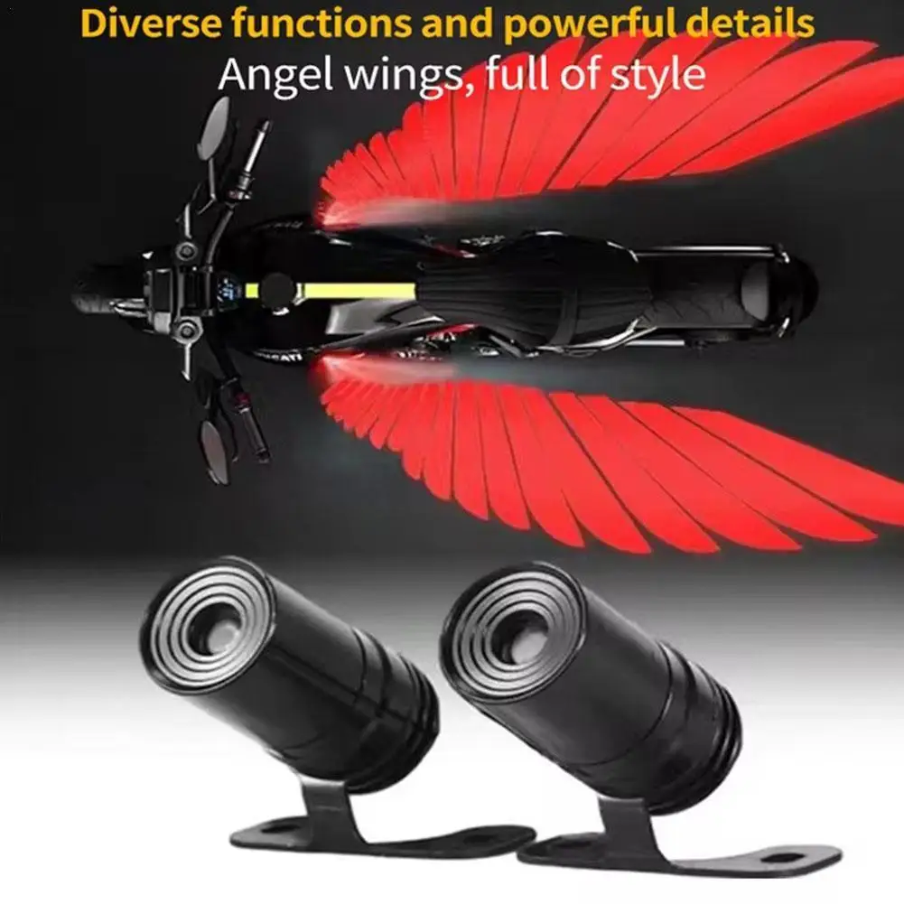 2pcs Motorcycle LED Underbody Light Projector Ghost Angel Wings Laser ...