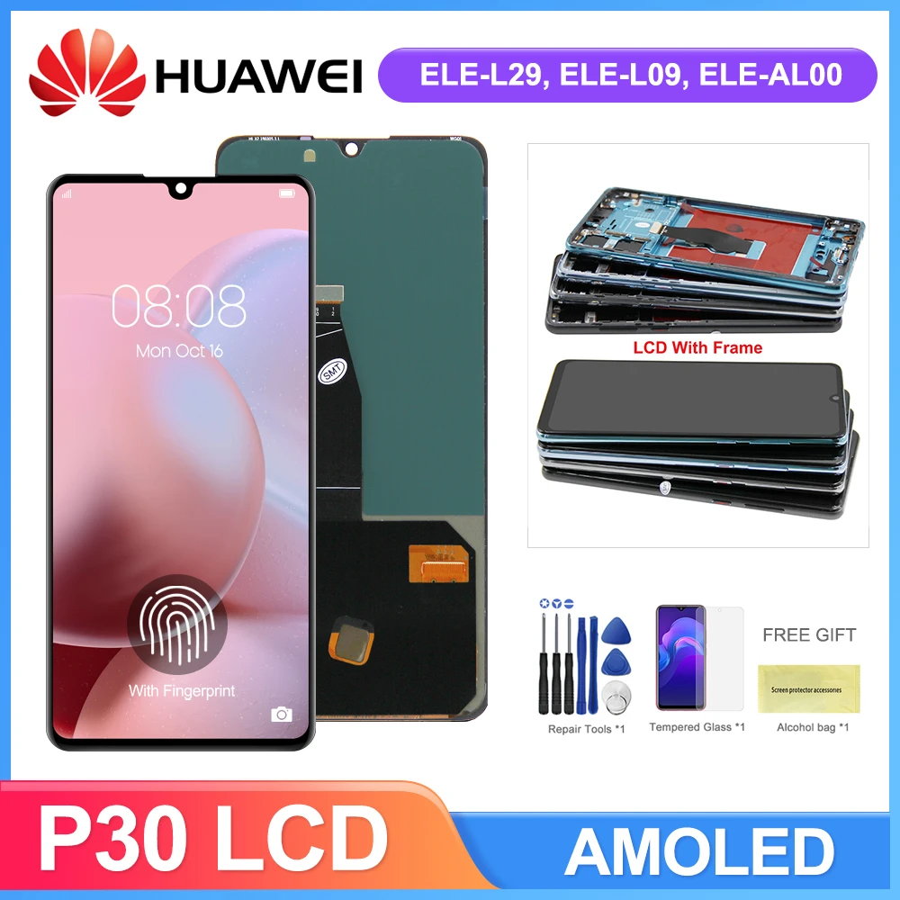 OLED P30 Screen Panel With Fingerprint for Huawei P30 ELE L29 ELE L09 ...