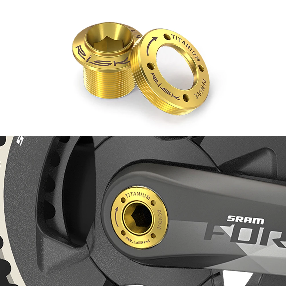 Titanium Alloy Fixing Crank Screw W/ Bike Crank Arm Cap Bike Cranket ...