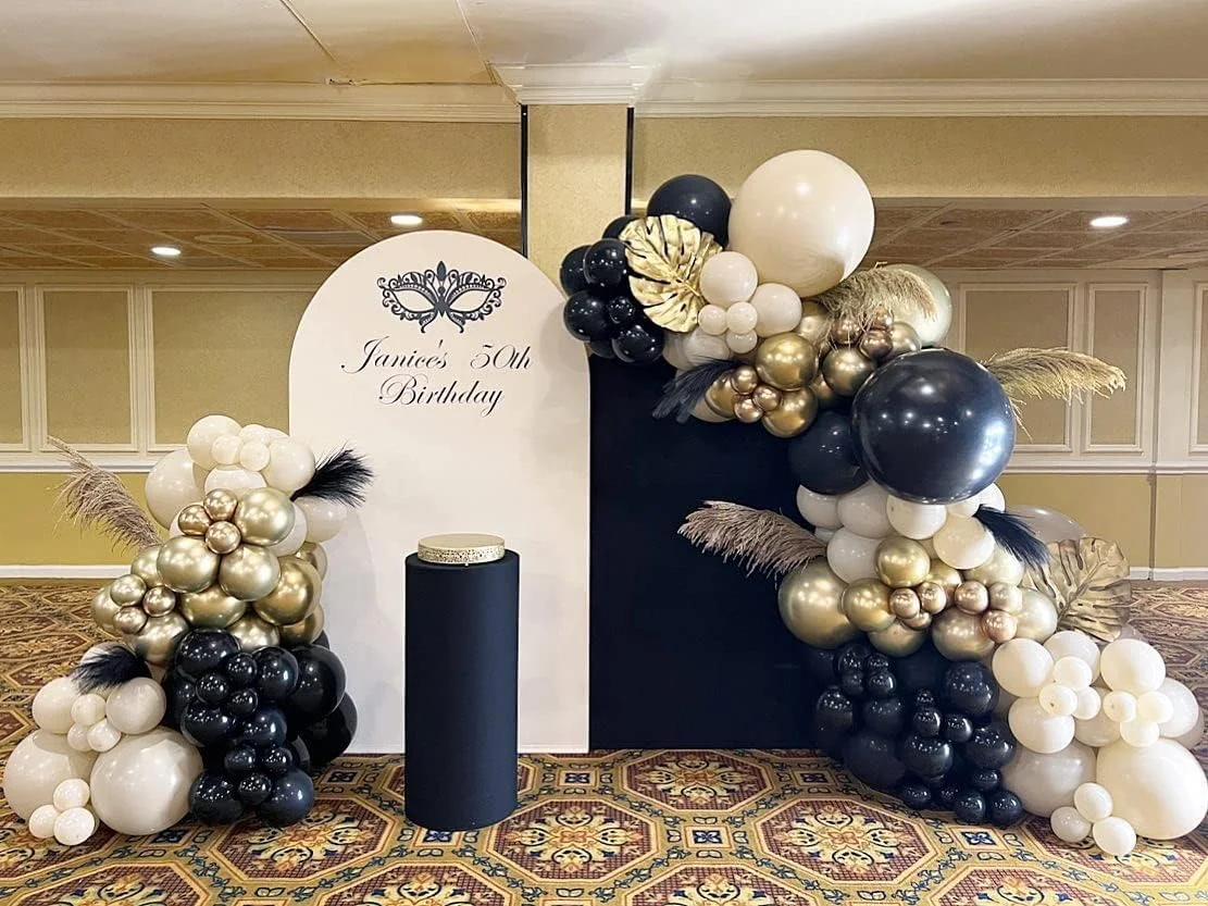 Black and golden balloon store