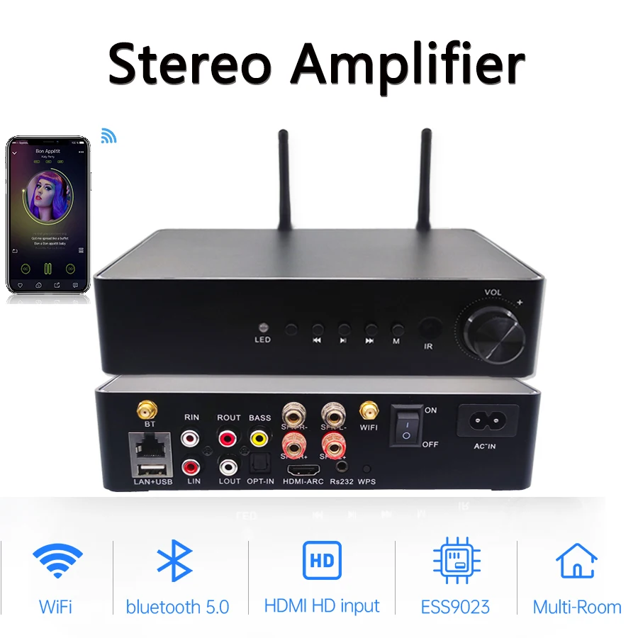 Airplay Digital Playback Power Amplifier All In One 60w 2ES9023 Audio airplay-digital-playback-power-amplifier-all-in-one-60w-2es9023-audio