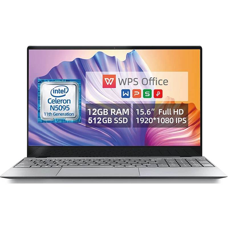 Notebook 15.6 polegada Janelas Laptop Intel N5095 11 10 Pro 1920*1080 Portátil Laptop D4 12G RAM ...
