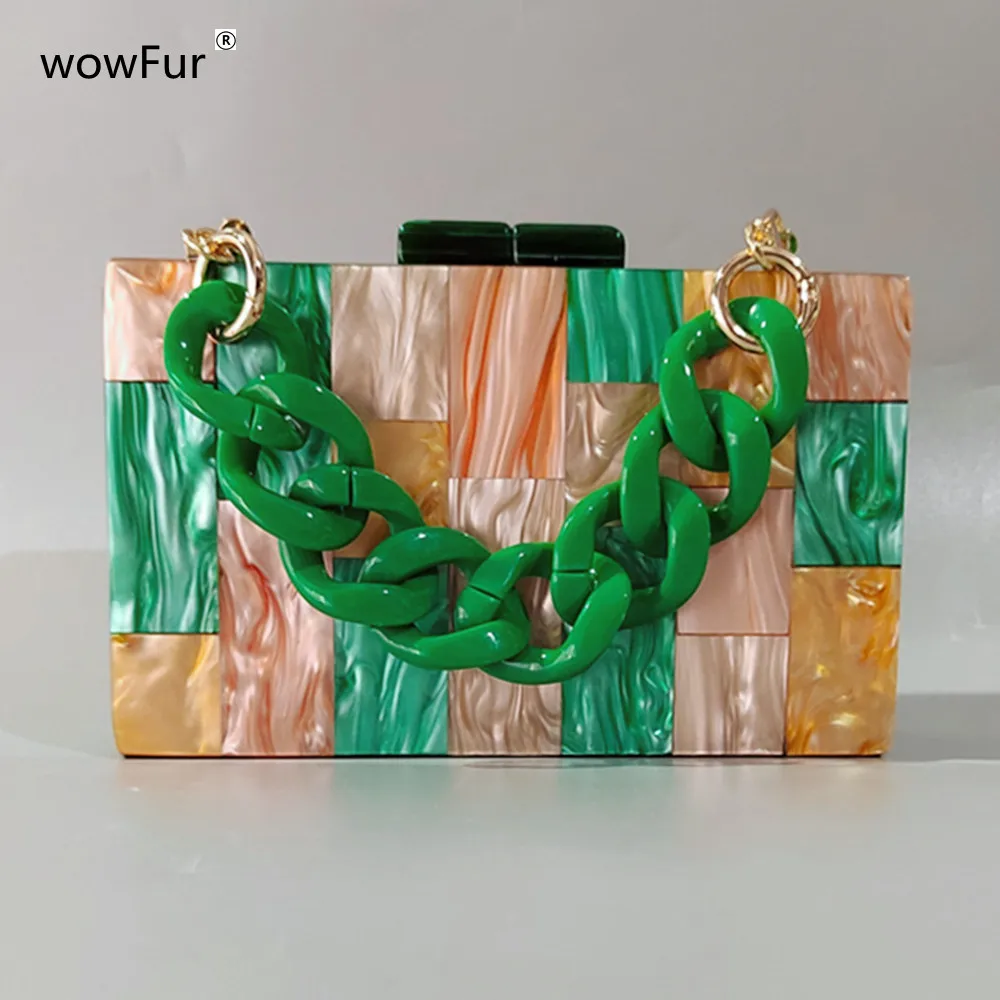 Pearl-Green-Plaid-Colorful-Acrylic-Box-Clutches-Bags-Women-Luxury ...