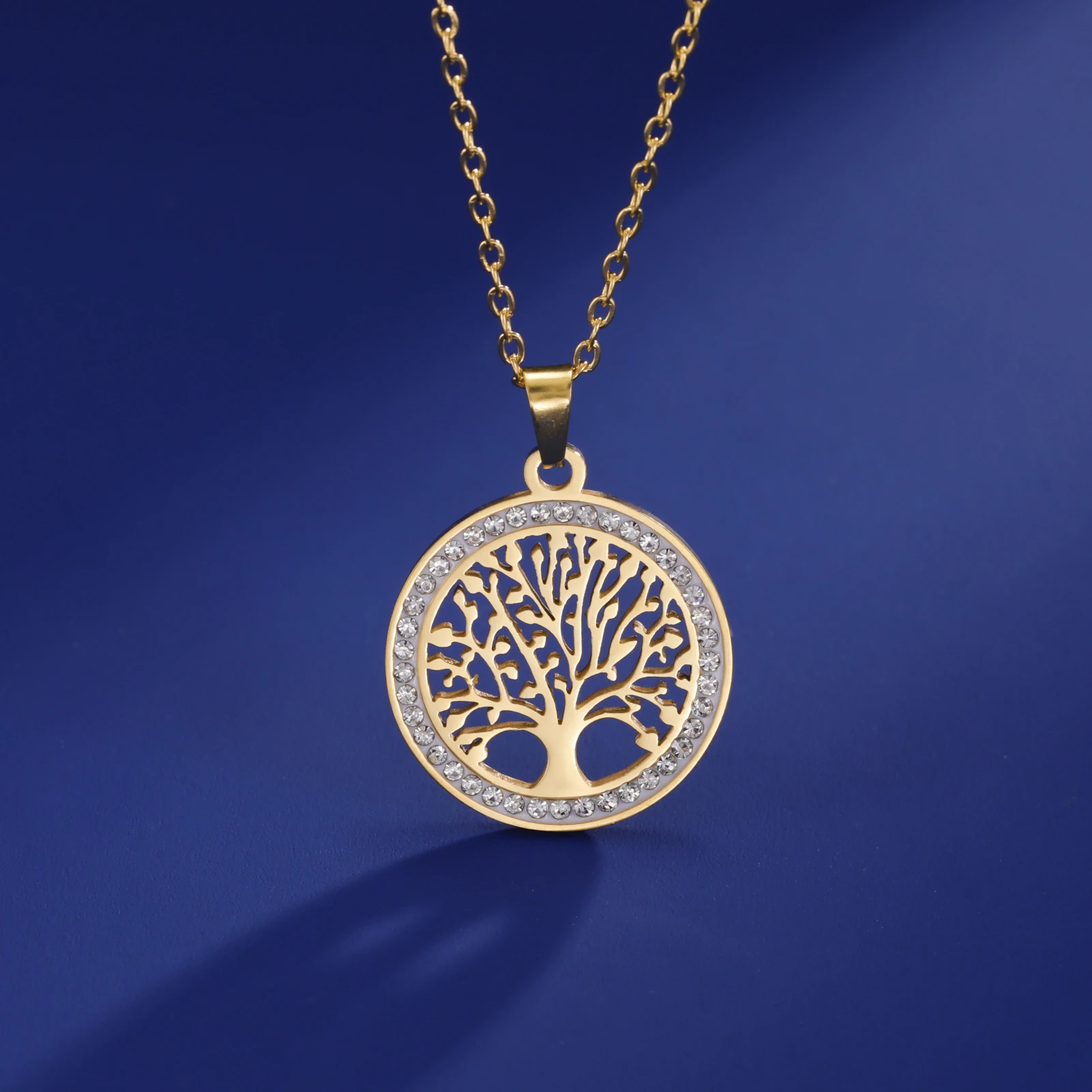 Skyrim Viking Tree of Life Clear Zircon Round Pendant Necklace for ...