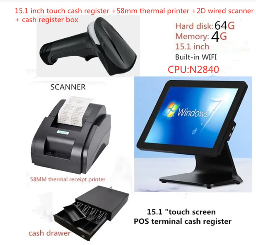15-Dual-LCD-Screen-One-touch-Panel-POS-Machine-Cash-Register-for ...