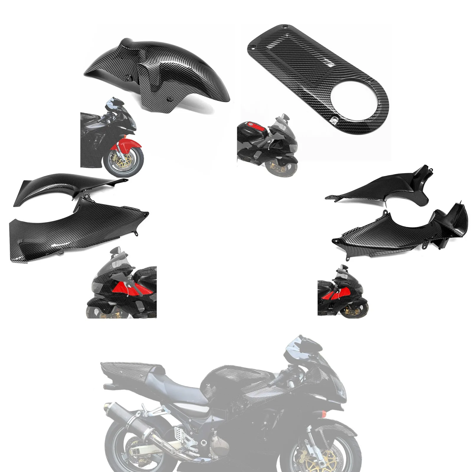 Carbon Fiber Pattern Front Complete Bodywork Fender Fairing Cowls for ...