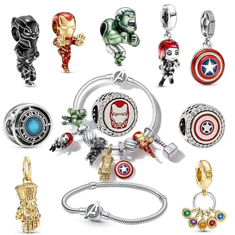 Disney Marvel Fits Pandora Charms Bracelet Women Superhero Iron Man ...
